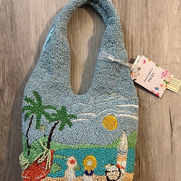 Bags | Handcrafted Beaded Beach Scene Bag | Poshmark